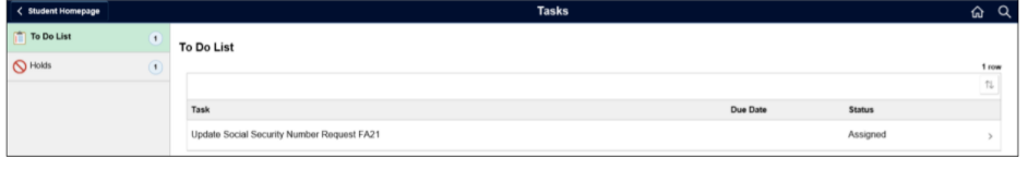 Update Social Security Number/TIN | Office of the Bursar